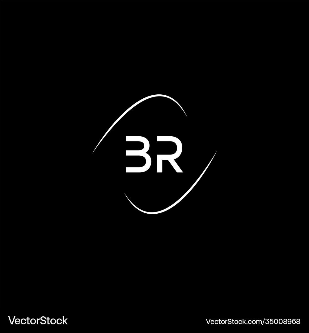 B r letter logo creative design on black color Vector Image