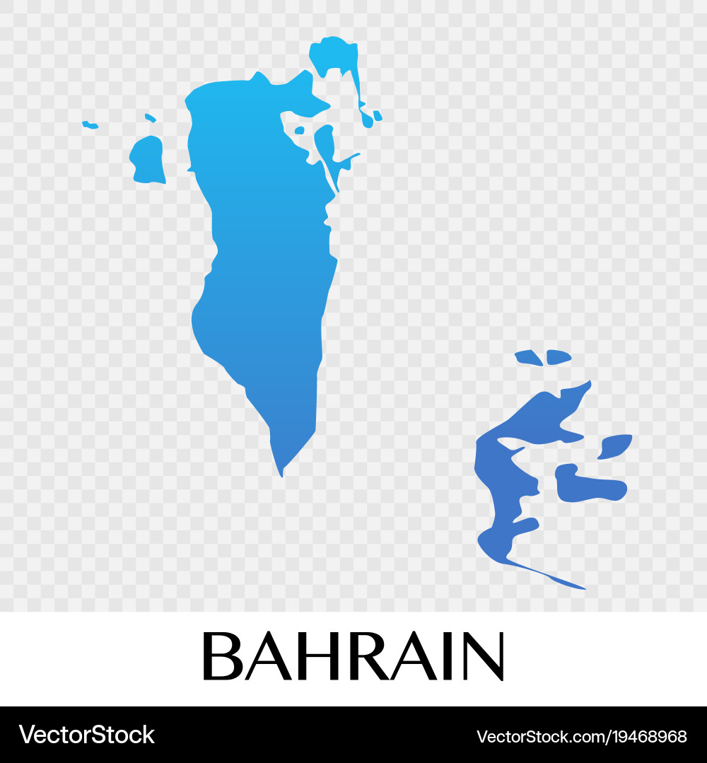 Bahrain map in asia continent design Royalty Free Vector