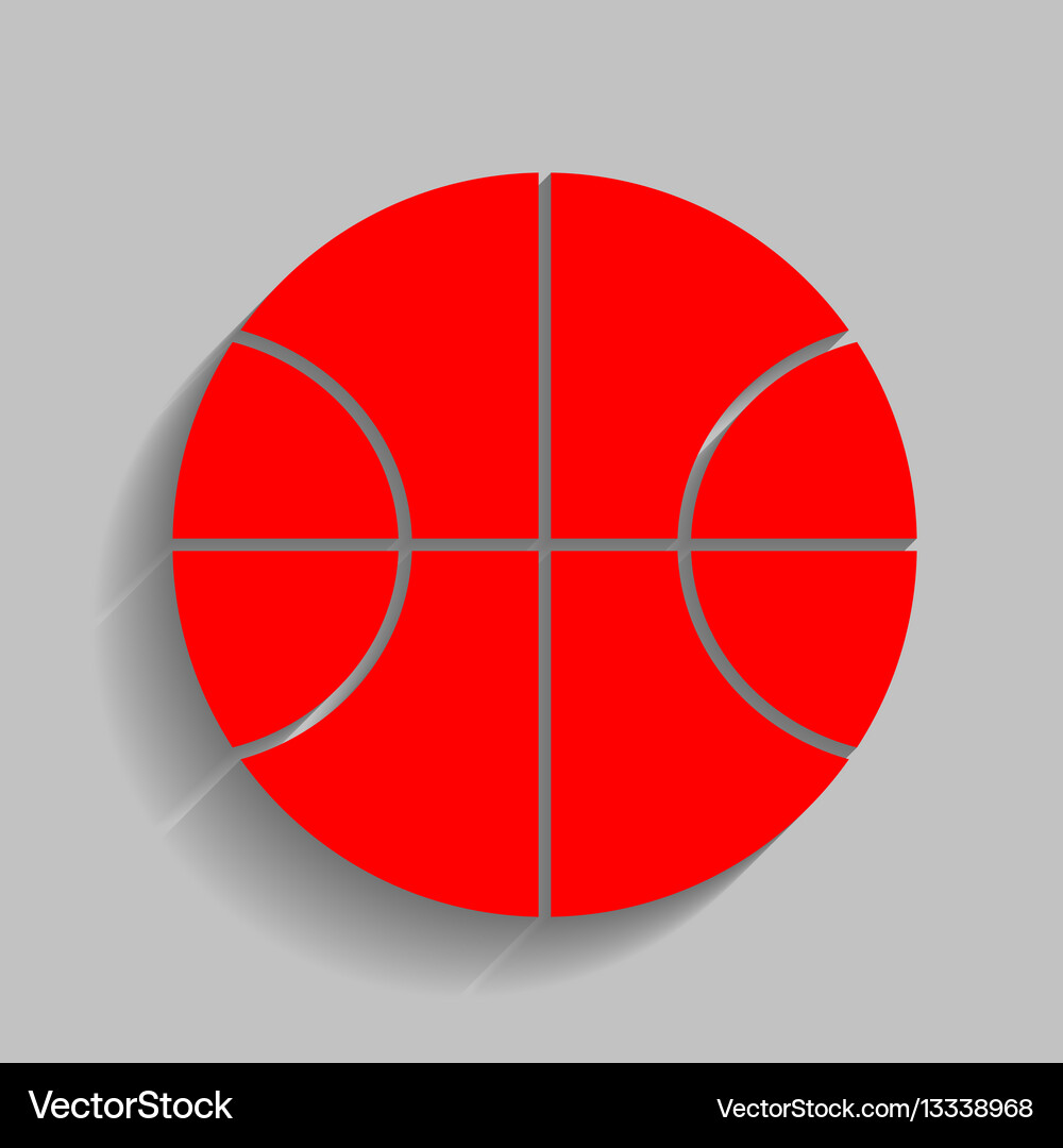 Basketball ball sign red Royalty Free Vector Image