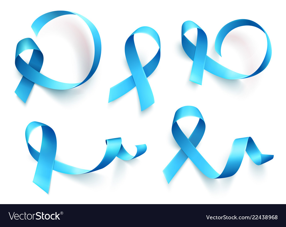 Big set blue ribbons isolated over white Vector Image