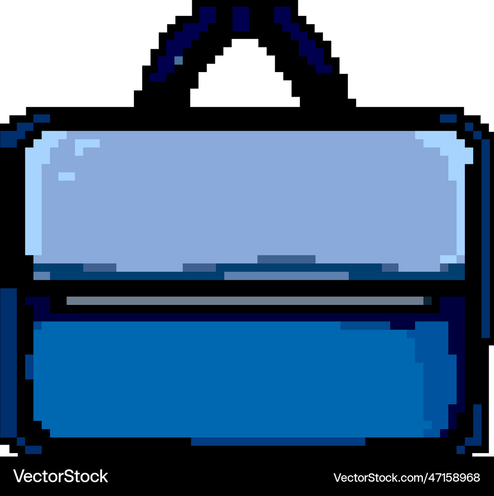 Black laptop bag game pixel art Royalty Free Vector Image