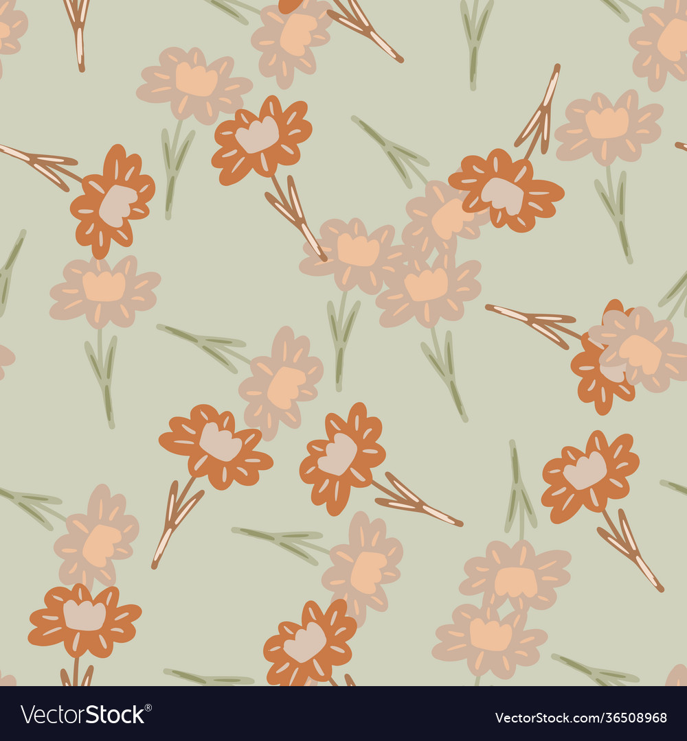 Botanic seamless pattern with random orange Vector Image