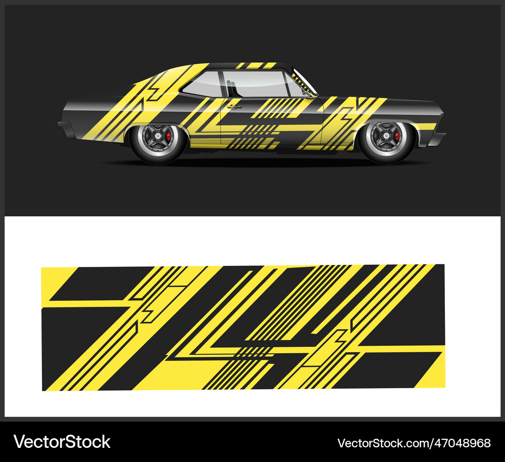 Car decal graphic vinyl vehicle wrap Royalty Free Vector