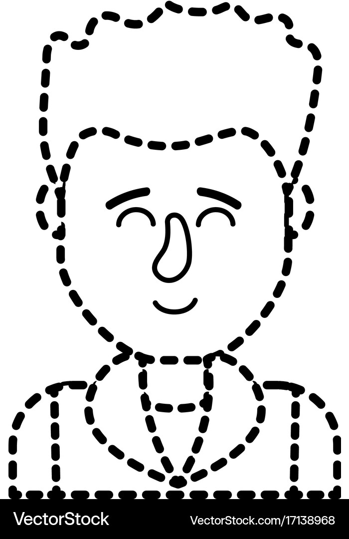 Dotted shape cute man with hairstyle design Vector Image