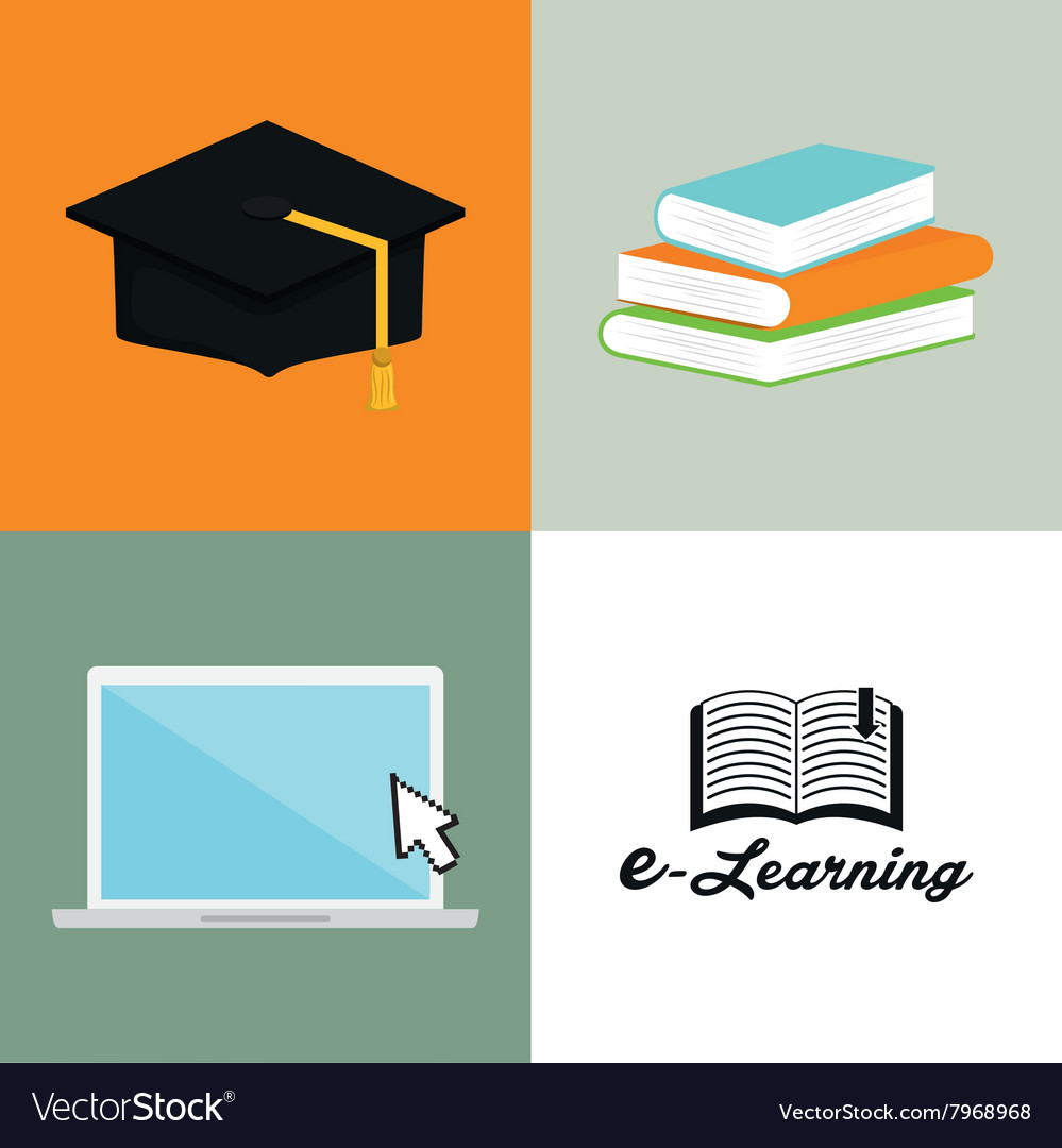 E-learning icon design Royalty Free Vector Image