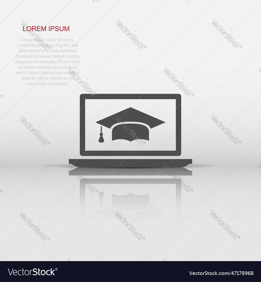 Elearning education icon in flat style study Vector Image