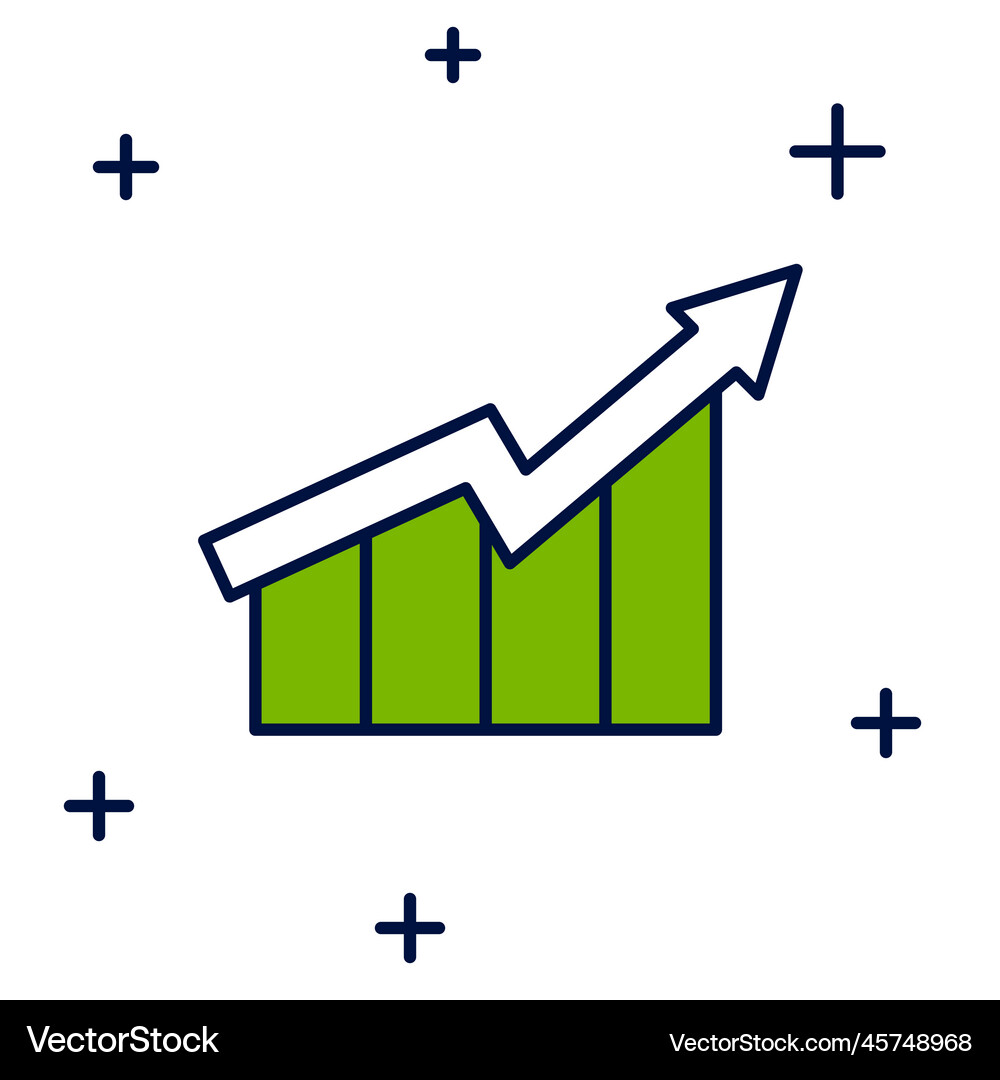Filled outline financial growth increase icon Vector Image