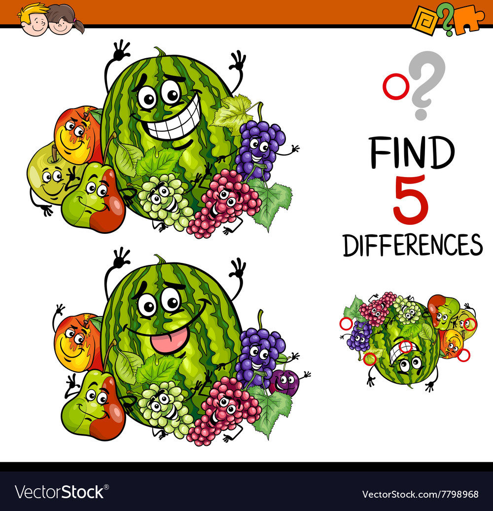 Find differences task Royalty Free Vector Image