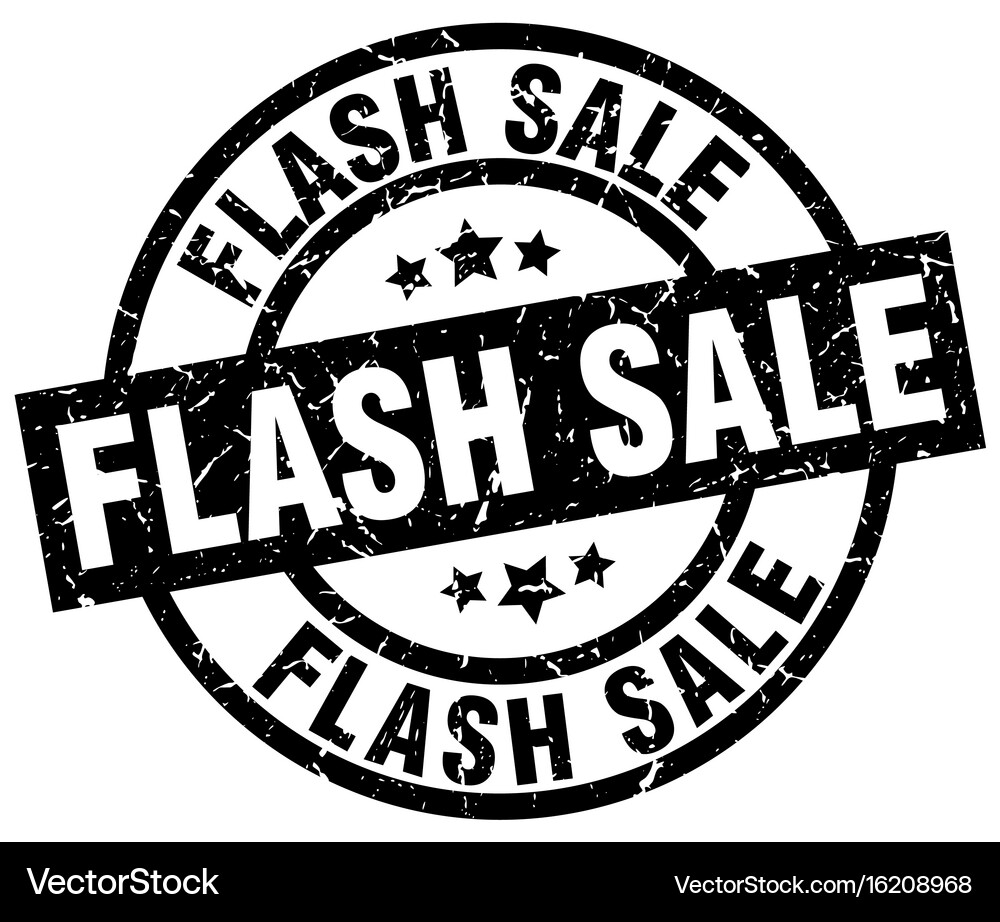Flash sale round grunge black stamp Royalty Free Vector