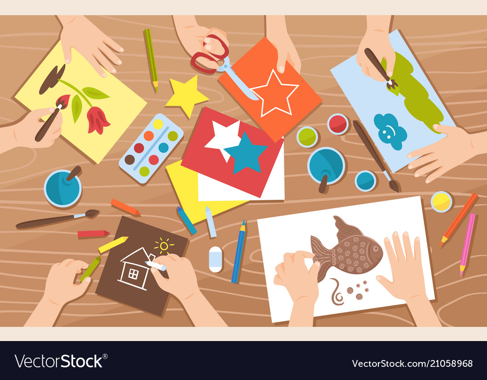 Flat handmade background Royalty Free Vector Image