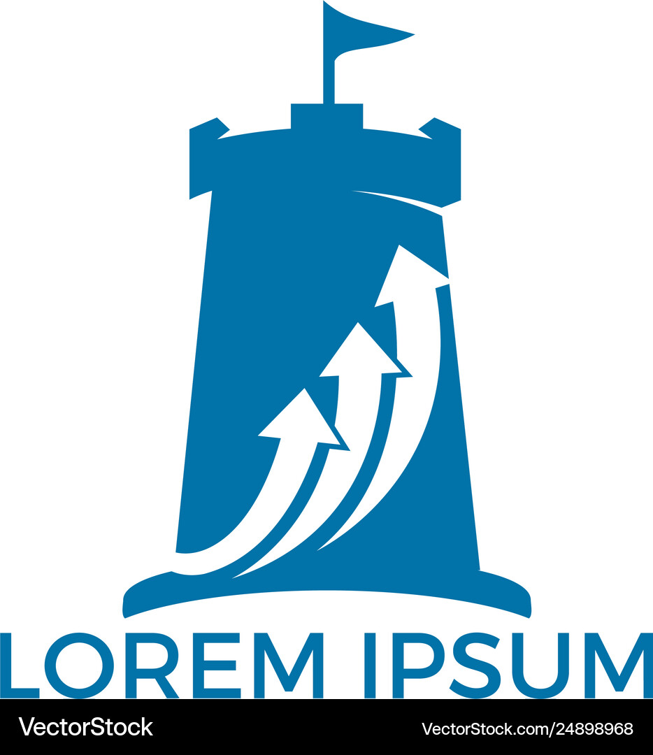 Fort business logo design concept Royalty Free Vector Image