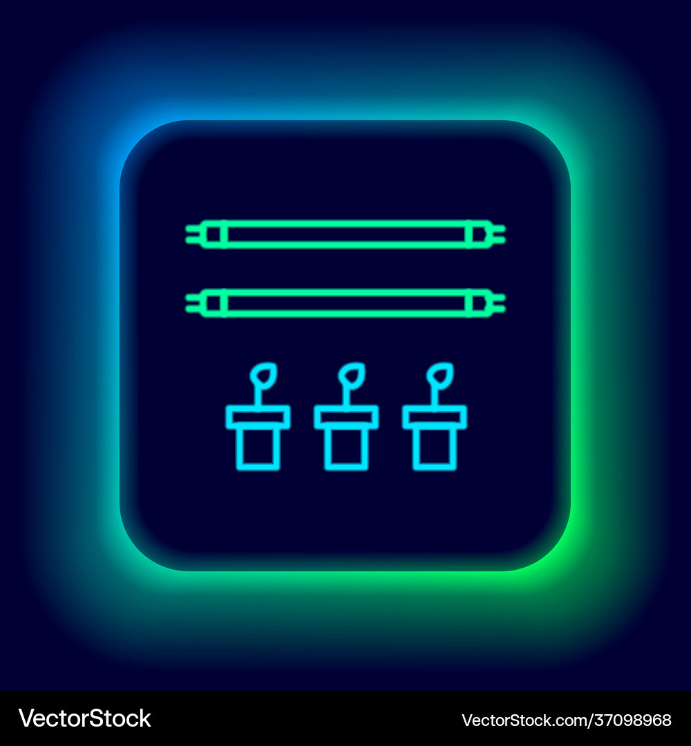 Glowing neon line smart farm with light bulb Vector Image