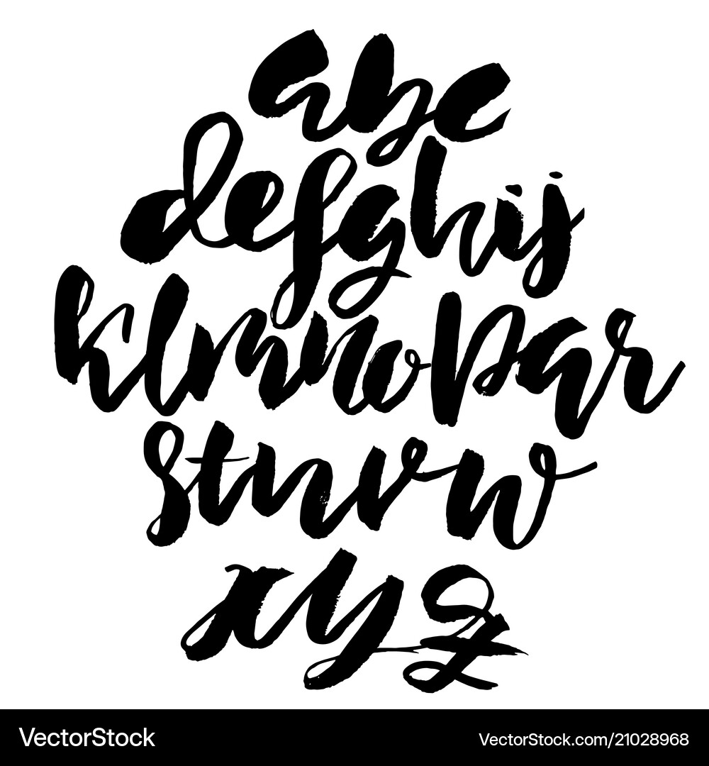Handdrawn dry brush font modern lettering Vector Image
