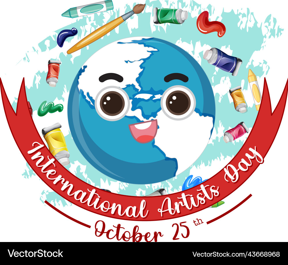 International artists day poster design Royalty Free Vector
