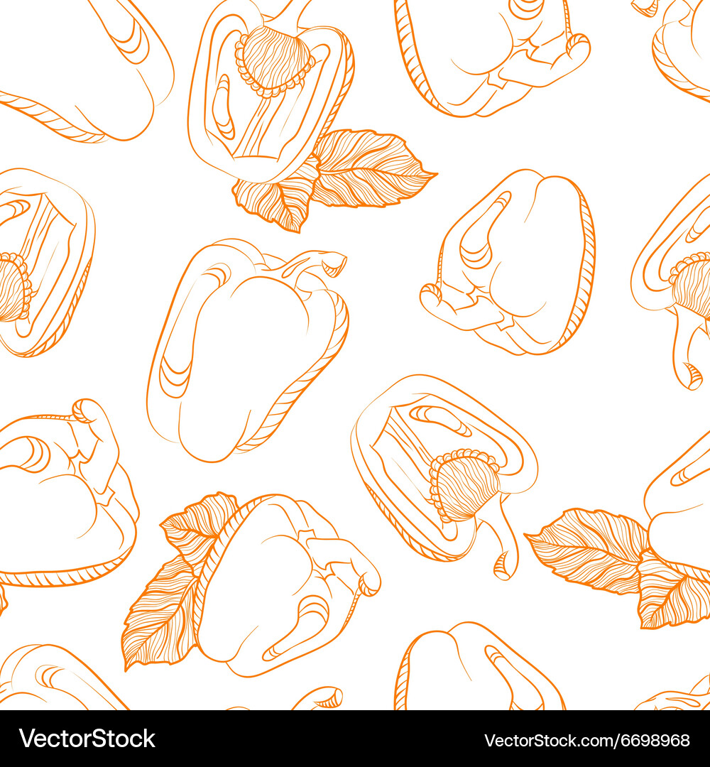 Monochrome seamless pattern of paprika Royalty Free Vector