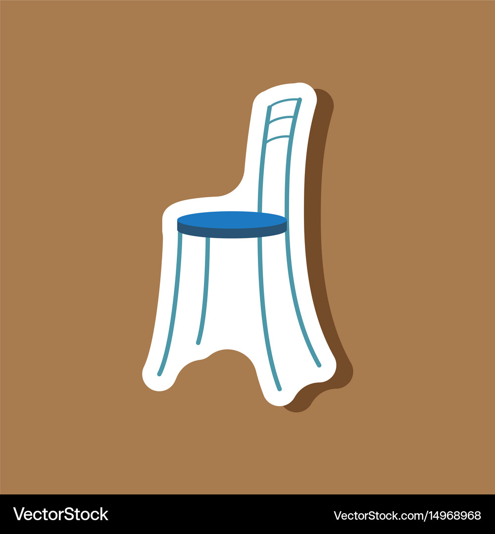 Paper sticker on stylish background chair Vector Image