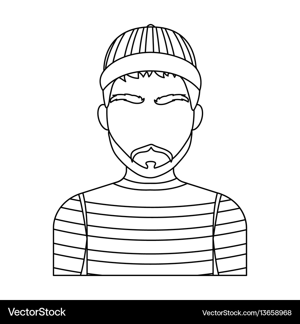 Prisoner in the prison robe the offender Vector Image