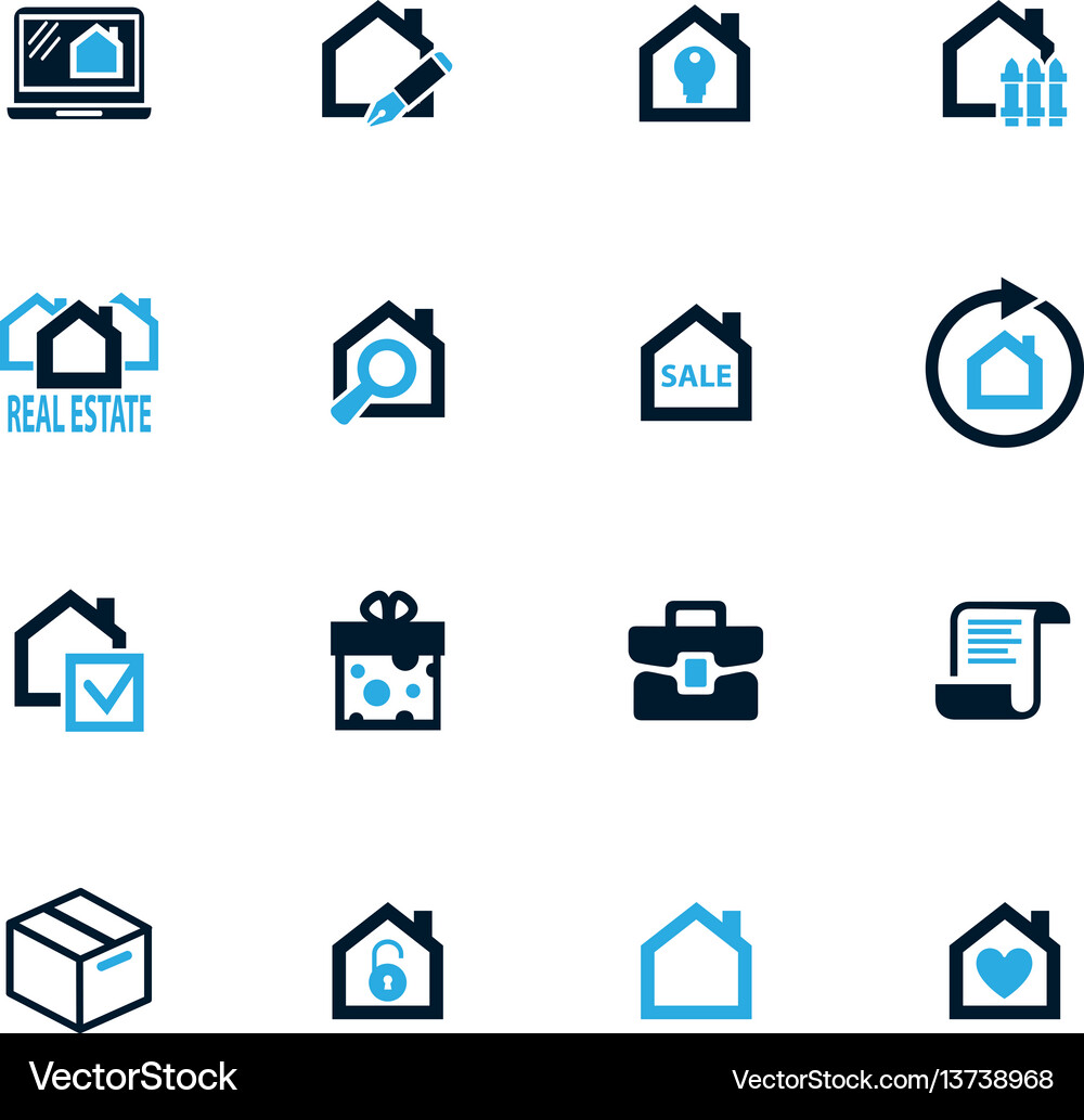 Real estate icons set Royalty Free Vector Image