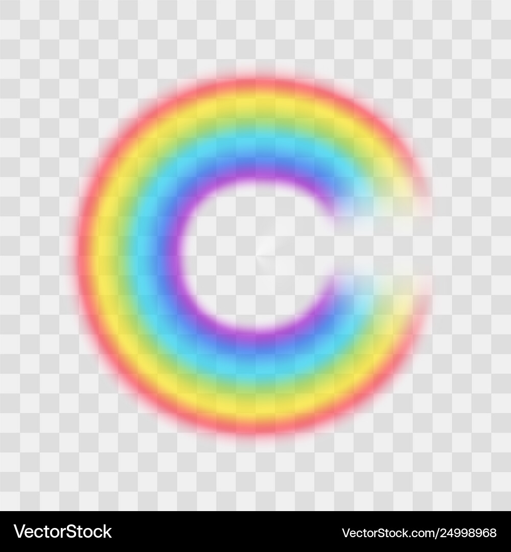 Realistic detailed 3d rainbow on a transparent Vector Image