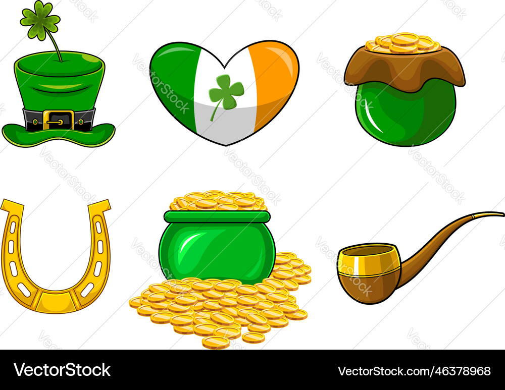 St patricks day symbols collection set Royalty Free Vector