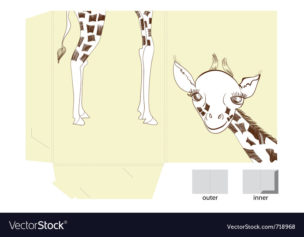Template for folder with giraffe Royalty Free Vector Image