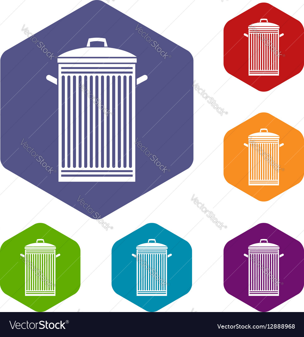 Trash can icons set Royalty Free Vector Image - VectorStock