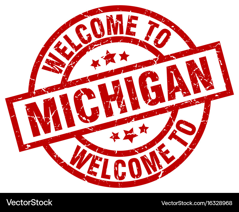 Welcome to michigan red stamp Royalty Free Vector Image