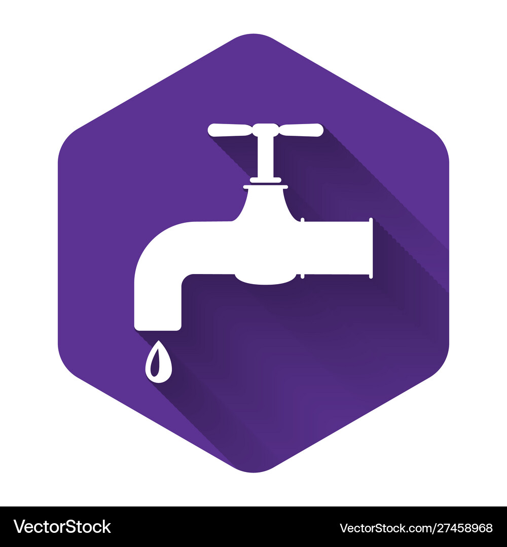 White water tap with a falling water drop icon Vector Image