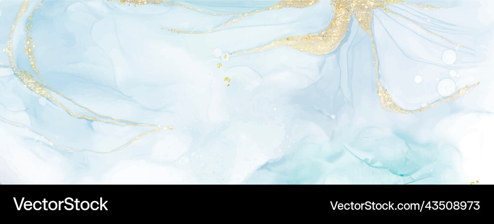 Abstract fluid art with light blue alcohol ink Vector Image