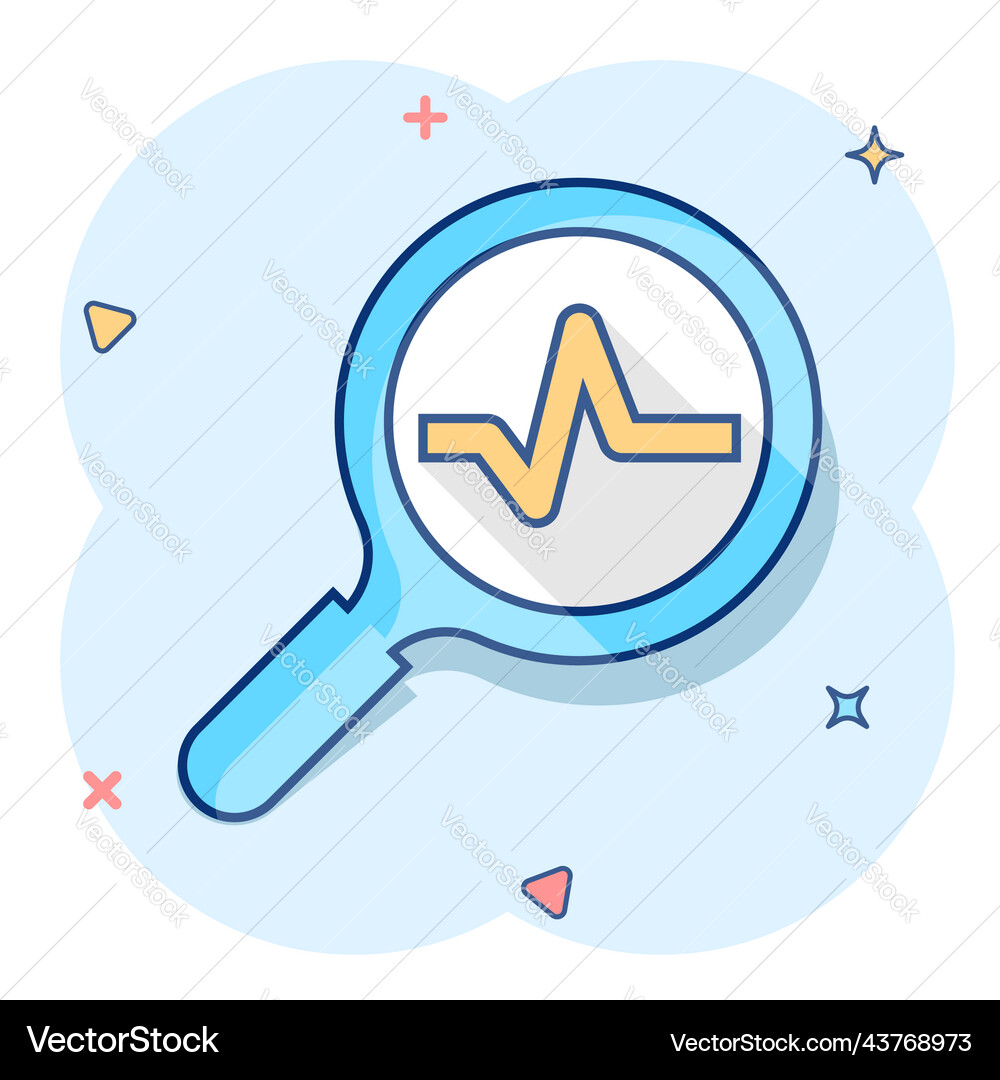 Cartoon magnifying glass icon in comic style Vector Image