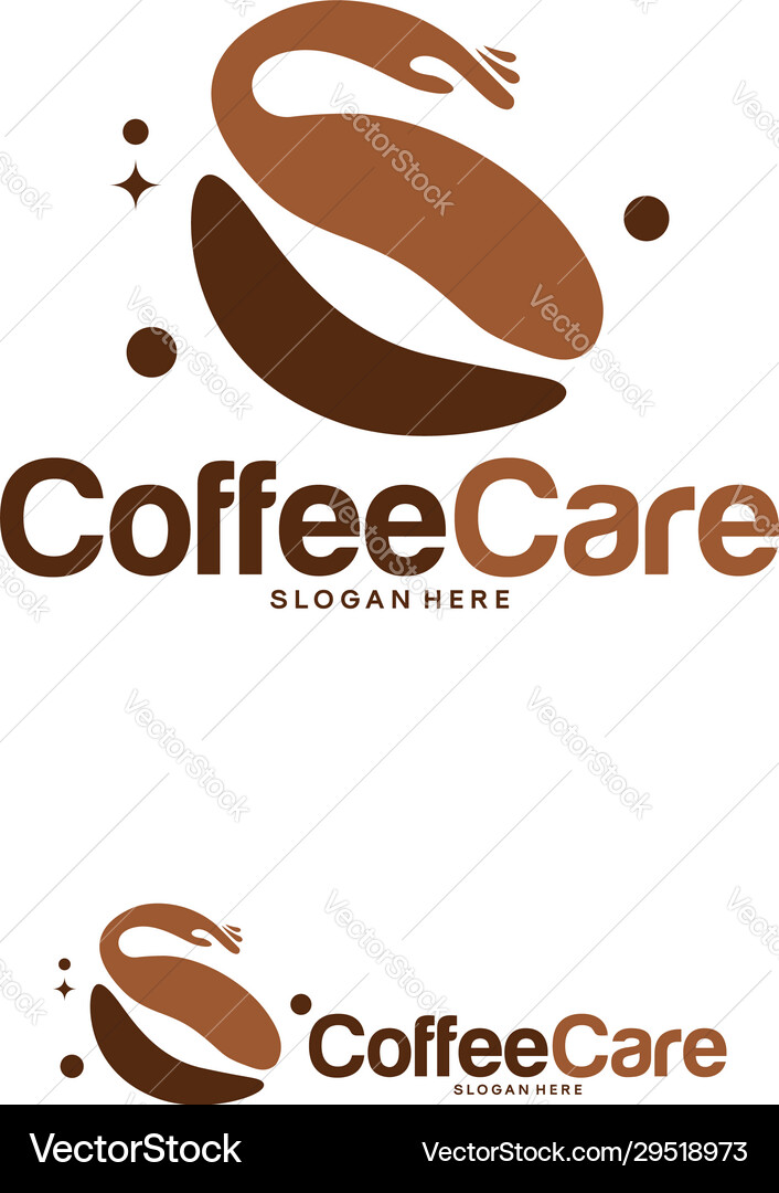 Coffee care logo designs concept Royalty Free Vector Image