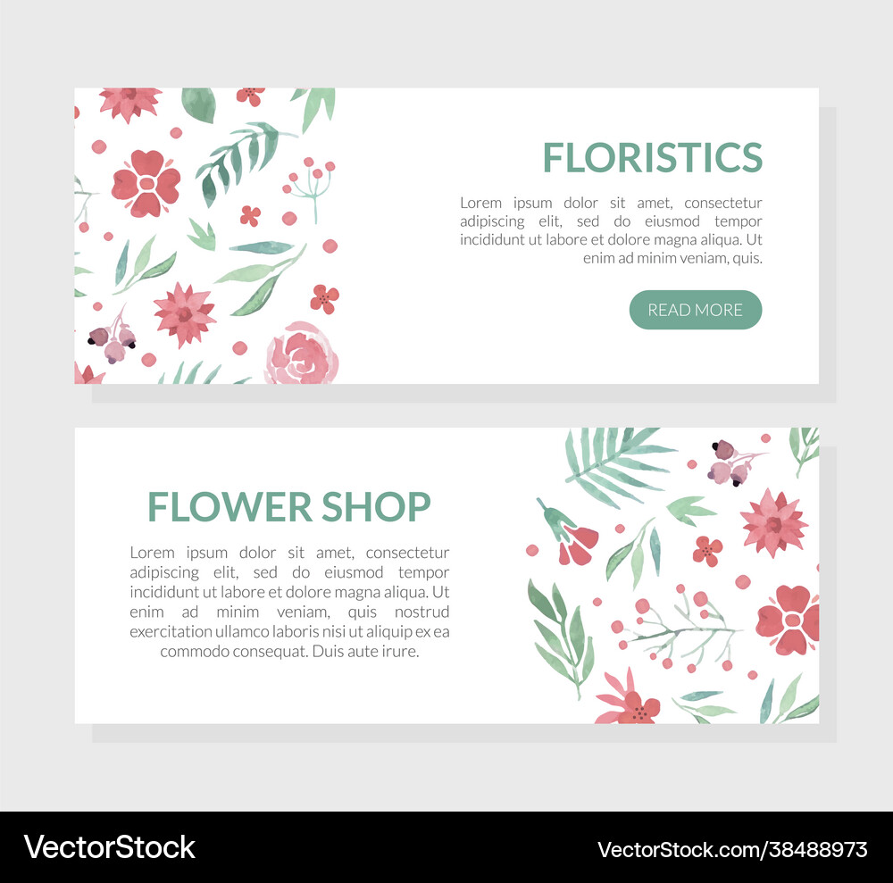 Floral web page for flower shop design Royalty Free Vector