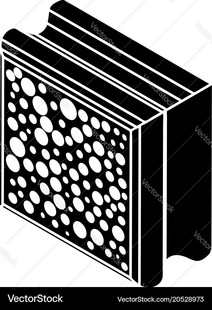 Glass construction block icon simple style Vector Image
