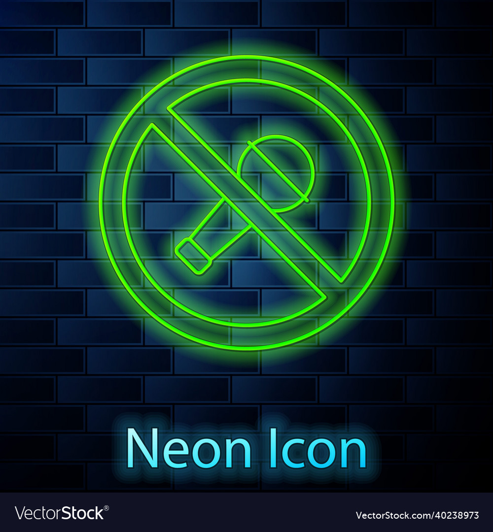Glowing neon line mute microphone icon isolated Vector Image Glowing neon line mute microphone icon isolated Vector Image