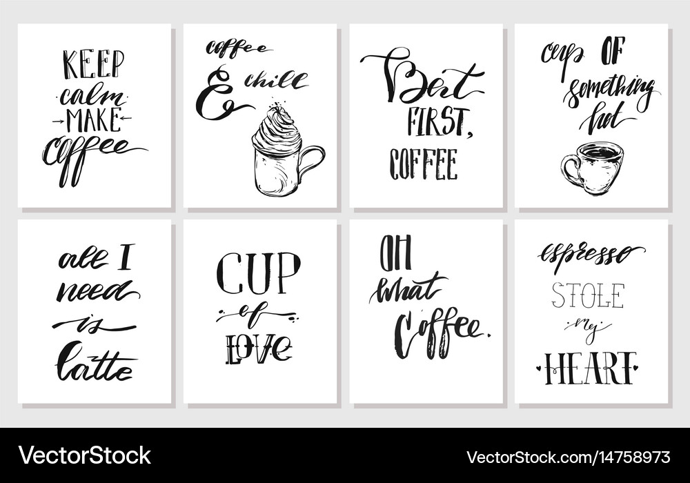 Hand drawn graphic ink posters or cards Royalty Free Vector