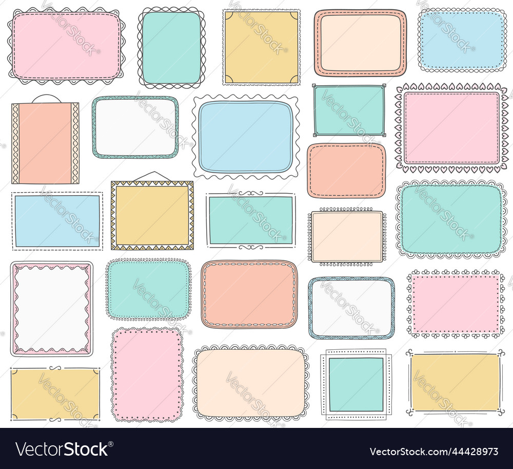 Handdrawn frames Royalty Free Vector Image - VectorStock