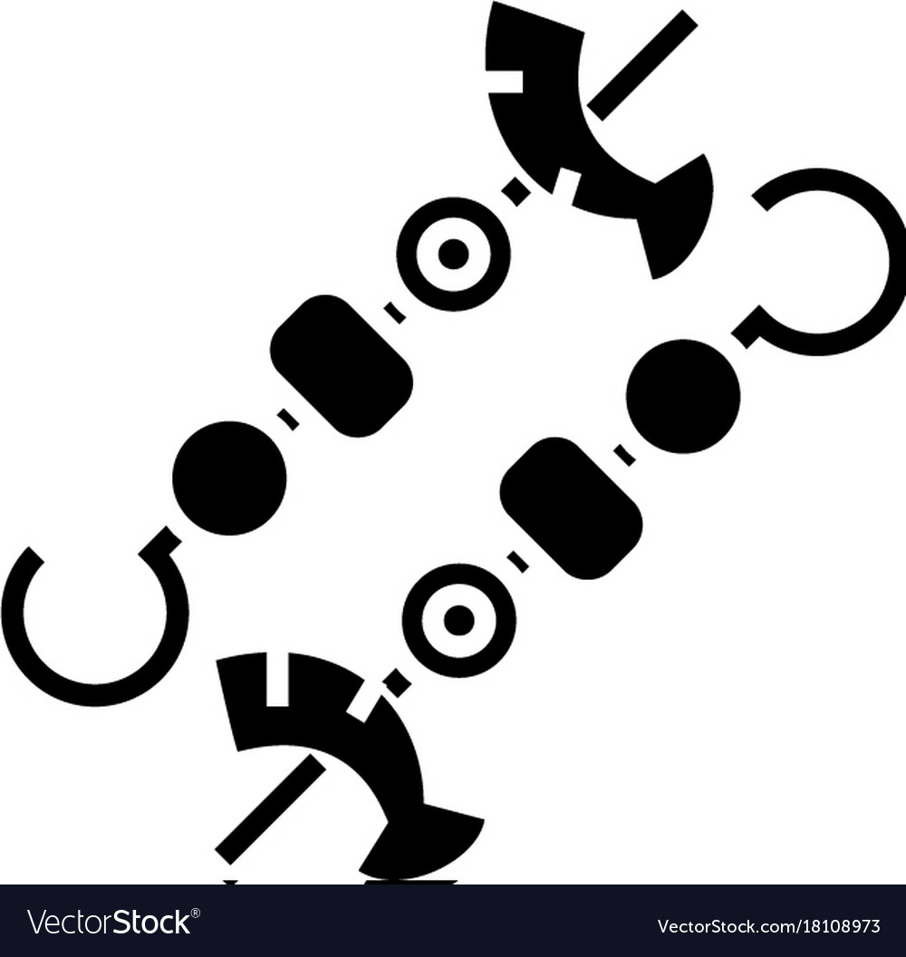 Kebab icon black sign Royalty Free Vector Image