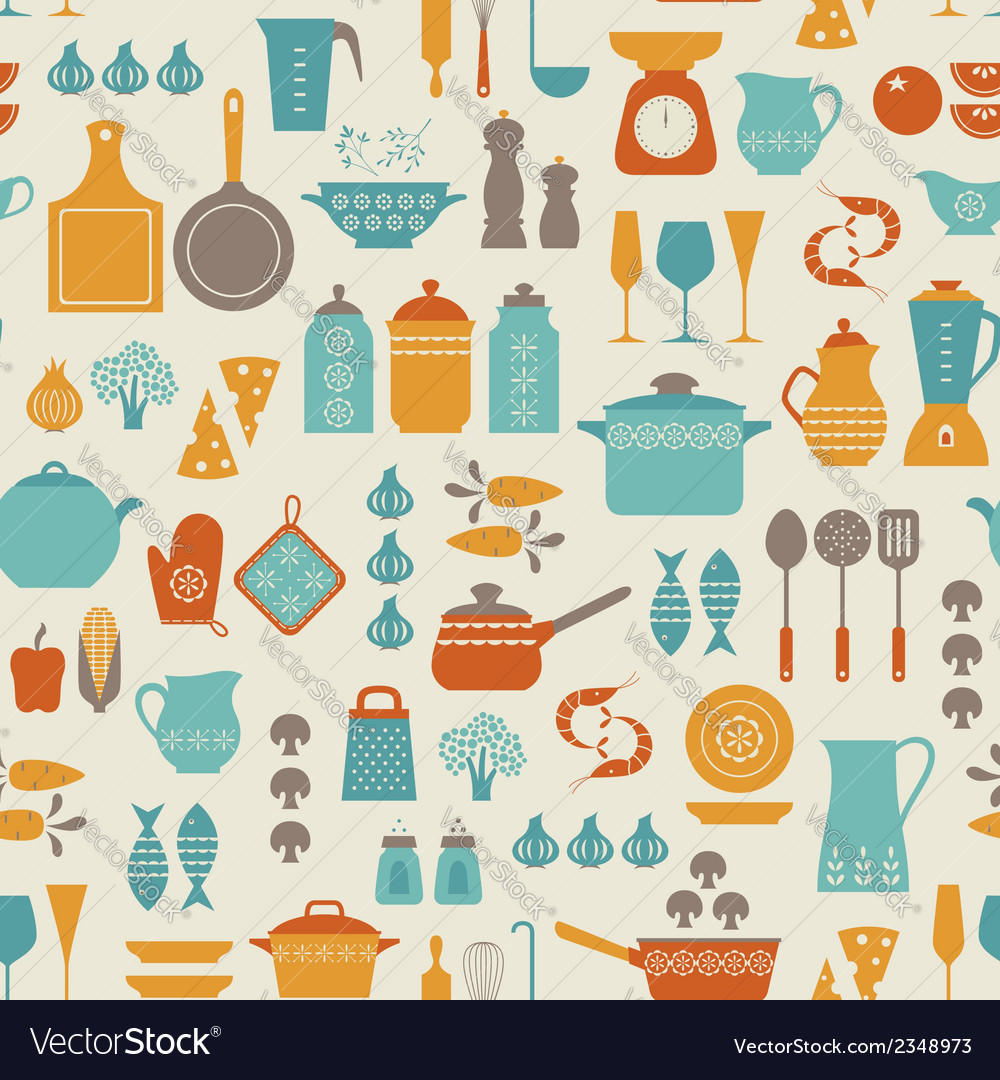 Kitchen pattern Royalty Free Vector Image - VectorStock