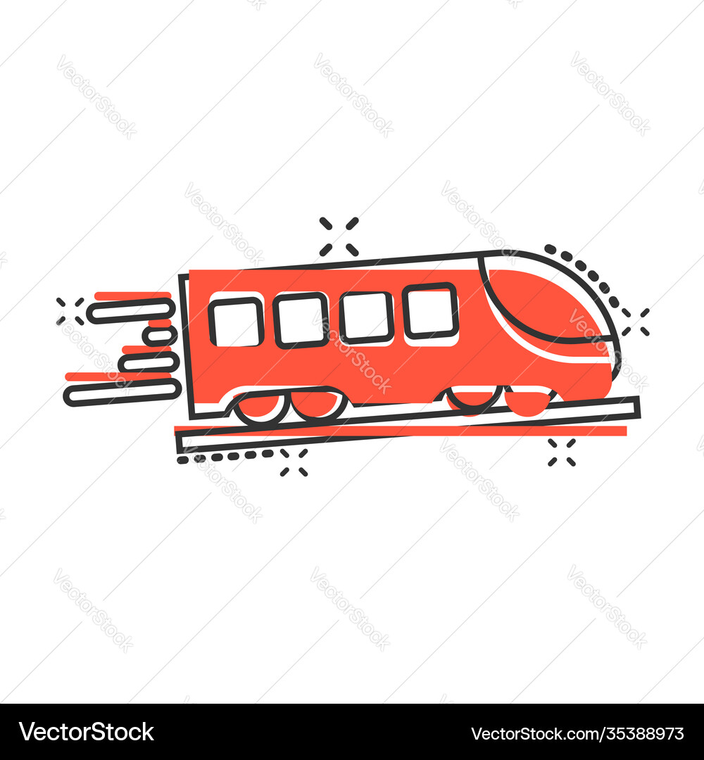 Metro icon in comic style train subway cartoon Vector Image