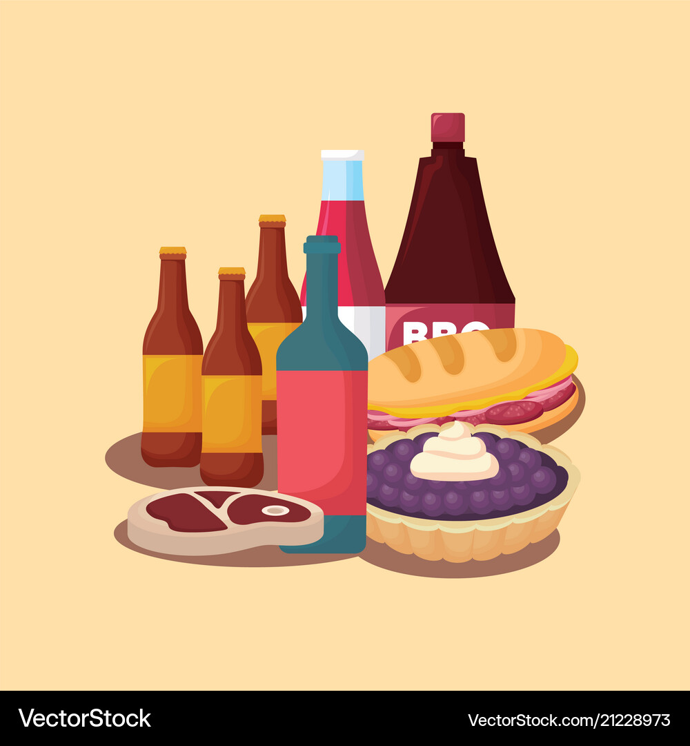 Picnic food design Royalty Free Vector Image - VectorStock