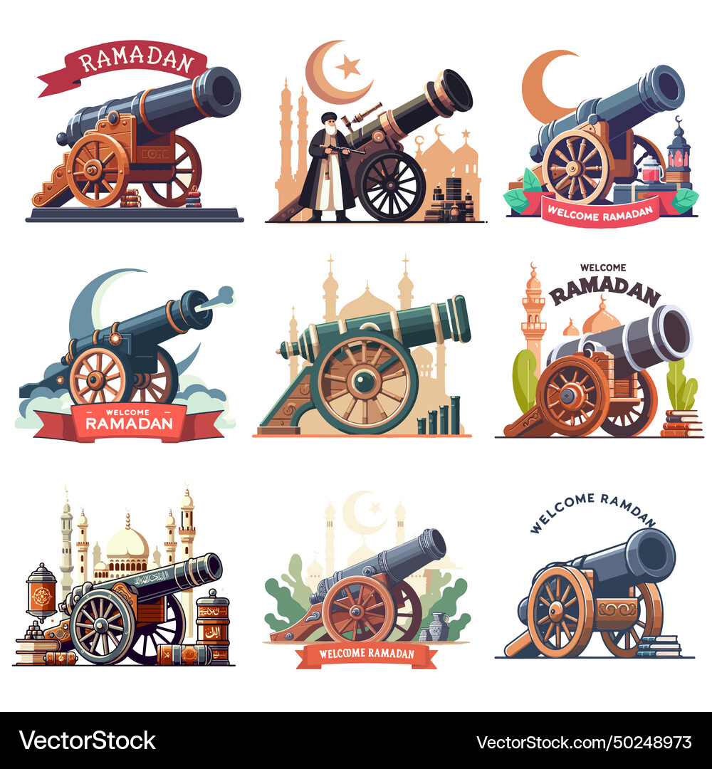 Ramadan kareem element decoration canon islamic Vector Image