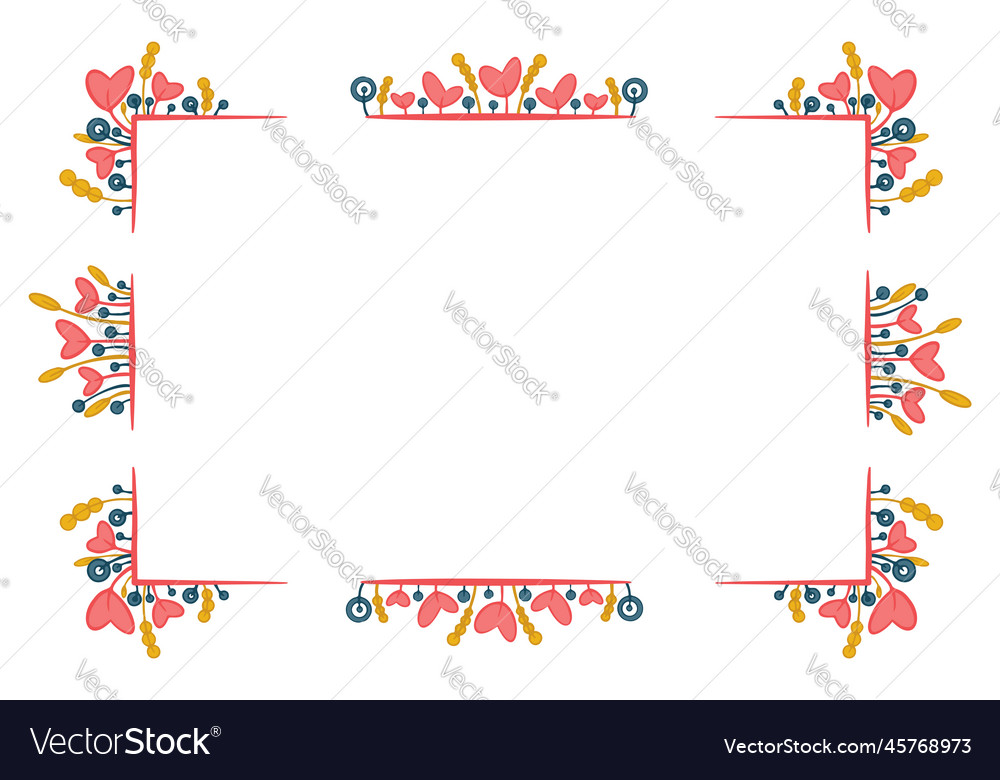 Romantic abstract heart rectangular frame decor Vector Image