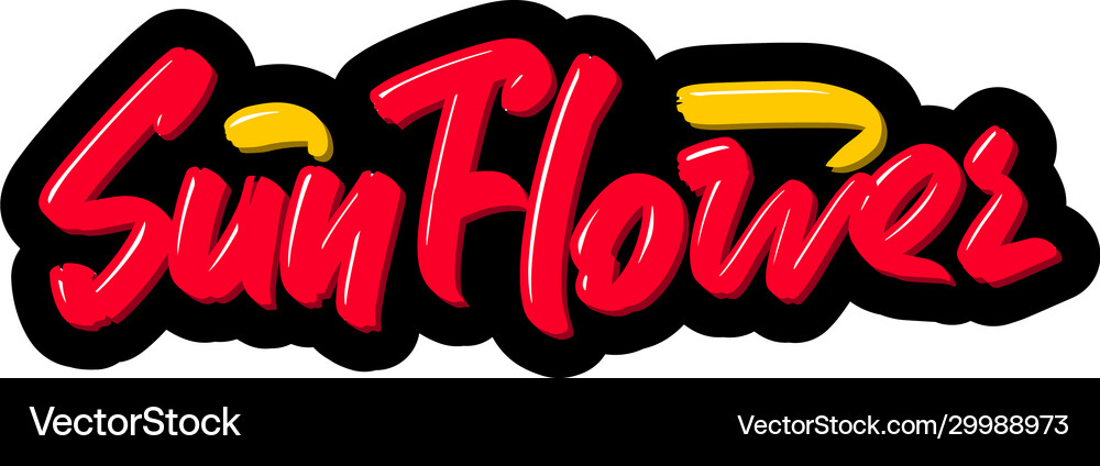 Sun flower hand drawn modern brush lettering text Vector Image