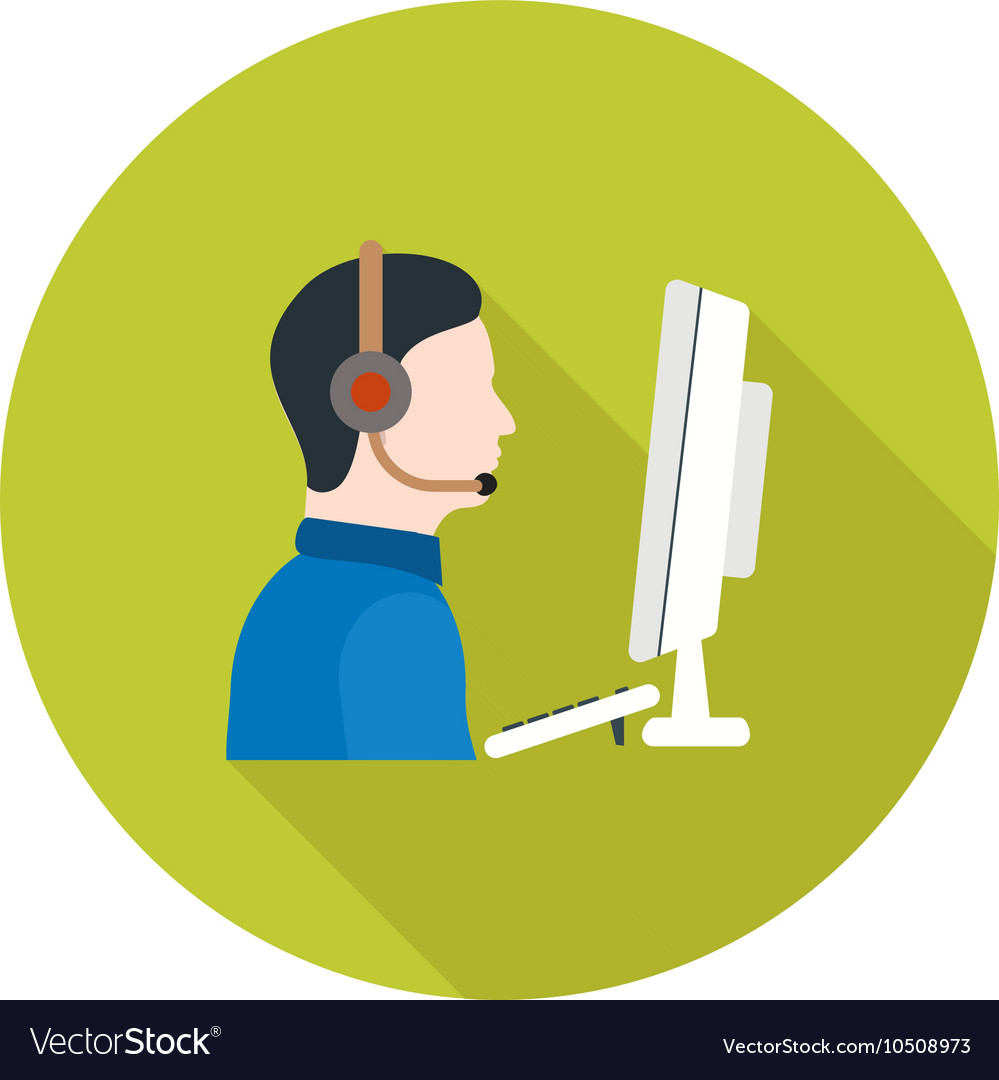 Support agent working Royalty Free Vector Image