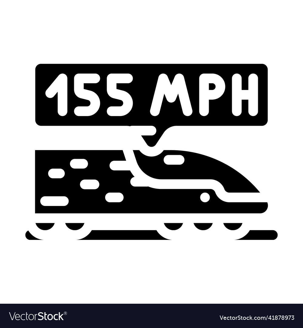 Train speed glyph icon Royalty Free Vector Image Train speed glyph icon Royalty Free Vector Image
