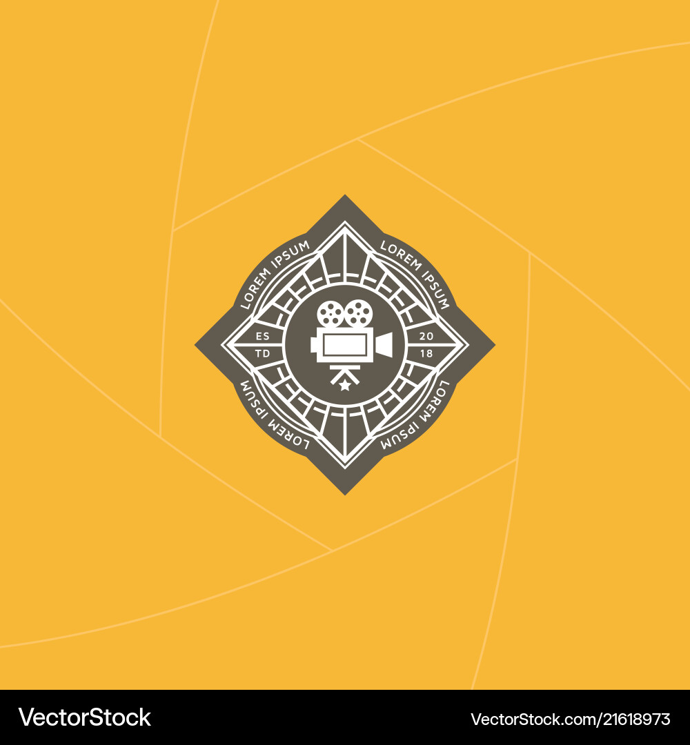 Video production badge or label design Royalty Free Vector