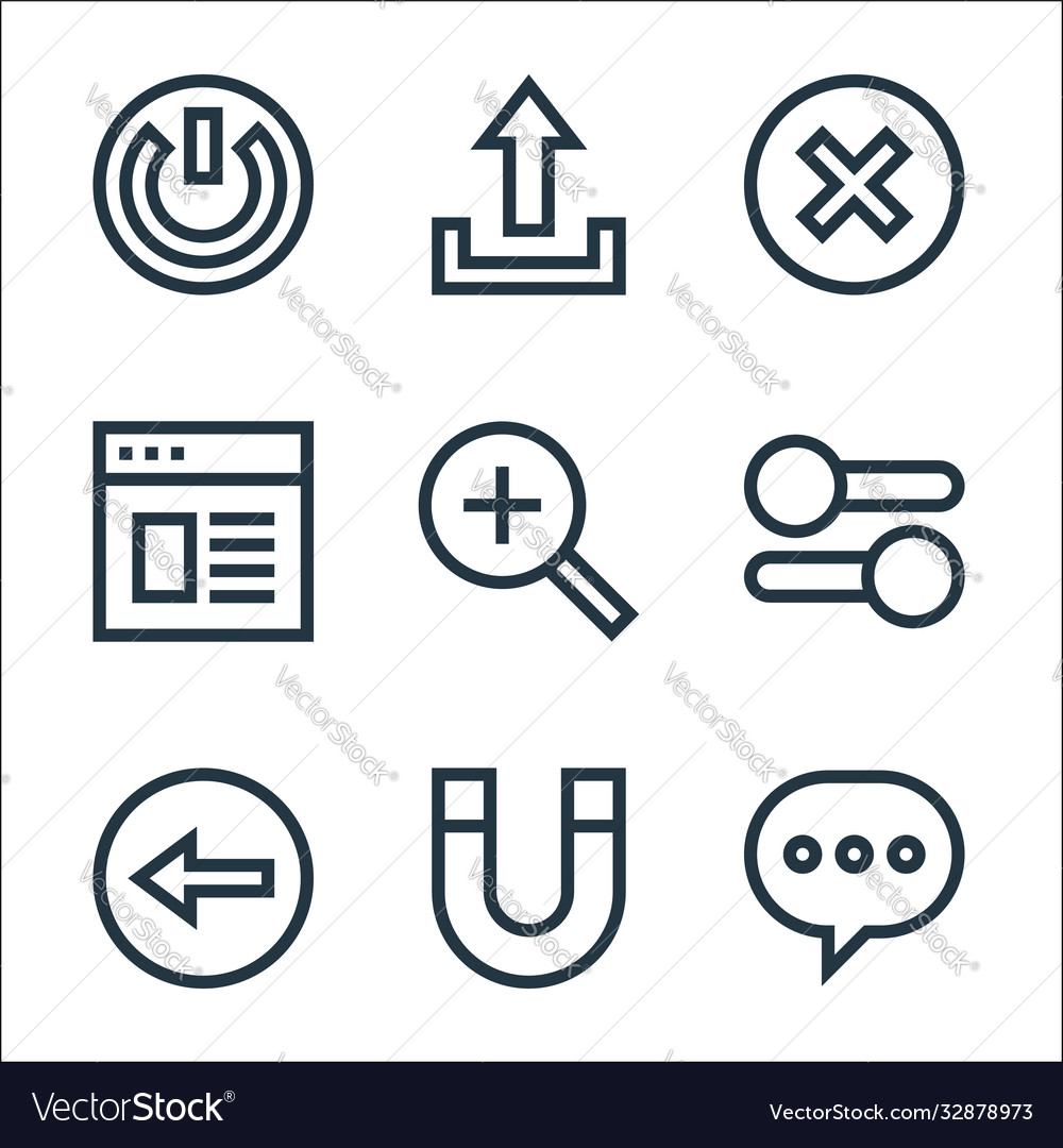 Web essentials line icons linear set quality line Vector Image