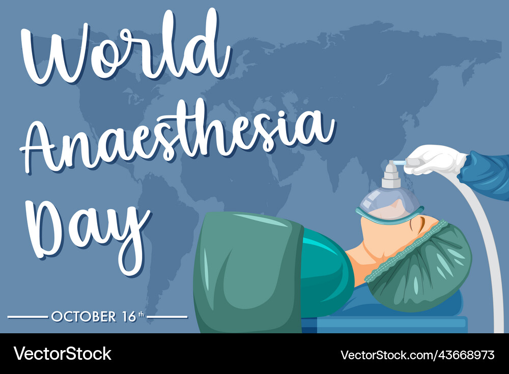 World anaesthesia day banner design Royalty Free Vector