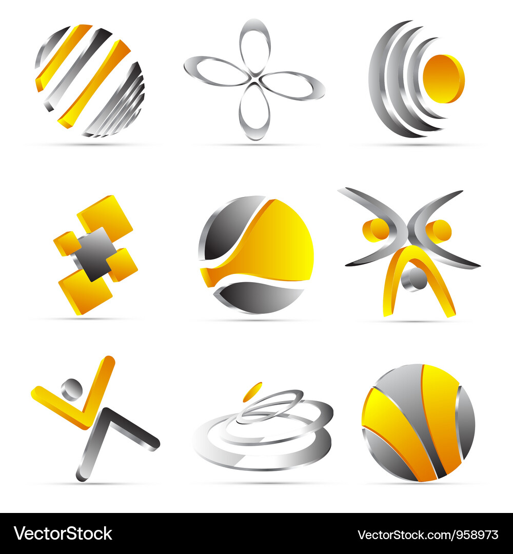 Yellow business icons design Royalty Free Vector Image