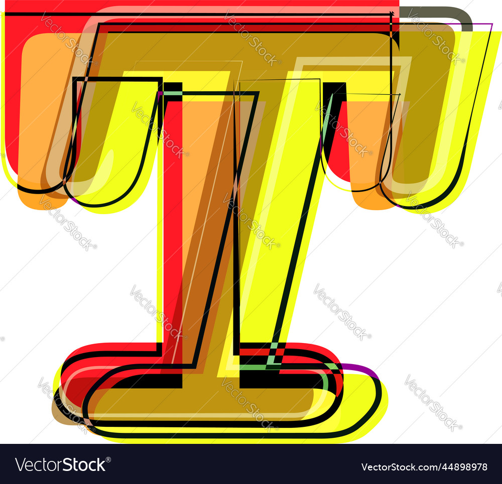 Abstract colorful letter t Royalty Free Vector Image